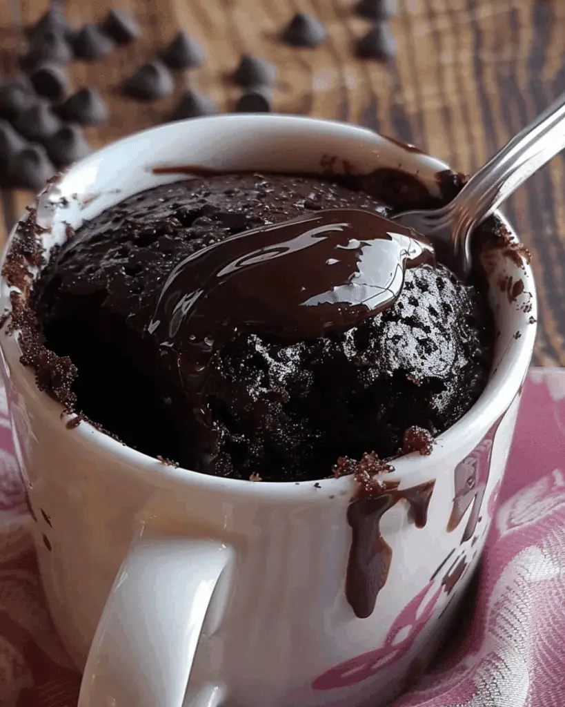 Microwave Chocolate Mug Cake | ChocolateCoveredAmy